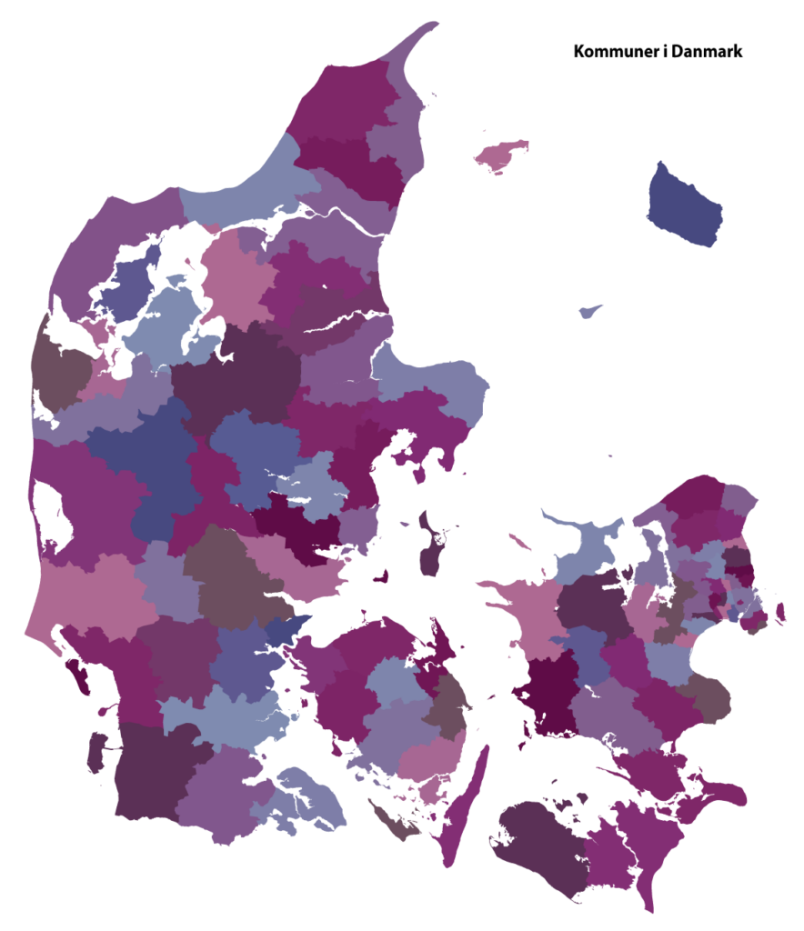 Kommunale, regionale og alm. danmarkskort m.m. – GS / Grafisk Samfund