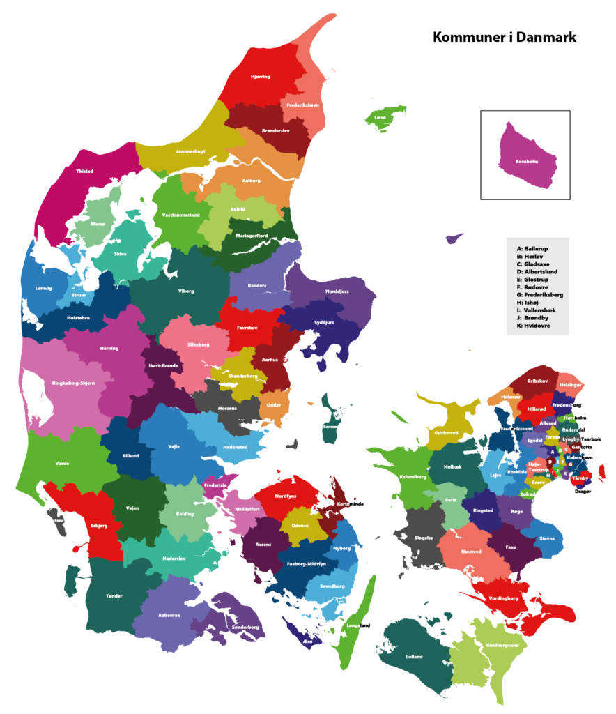 Kommunale, regionale og alm. danmarkskort m.m. – GS / Grafisk Samfund