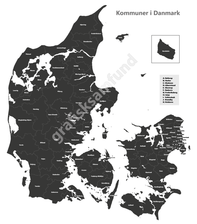 Kommunale, regionale og alm. danmarkskort m.m. – Grafisk Samfund
